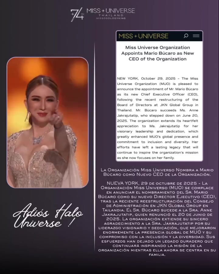Comunicado oficial en la página de Miss | missoqueen_sv (@missoqueen_sv)