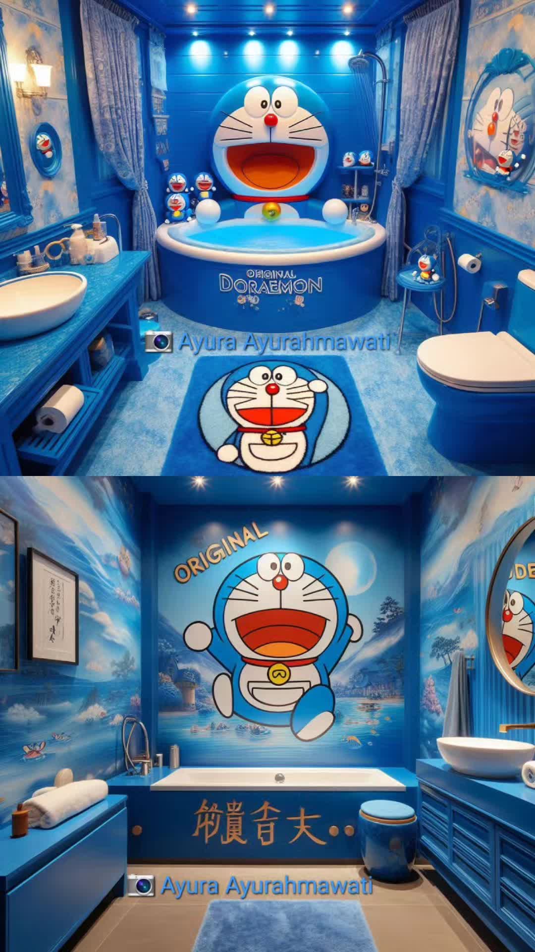 Inspirasi kamar mandi doraemon biru | Ayura Ayurahmawati (@ayurakitty)