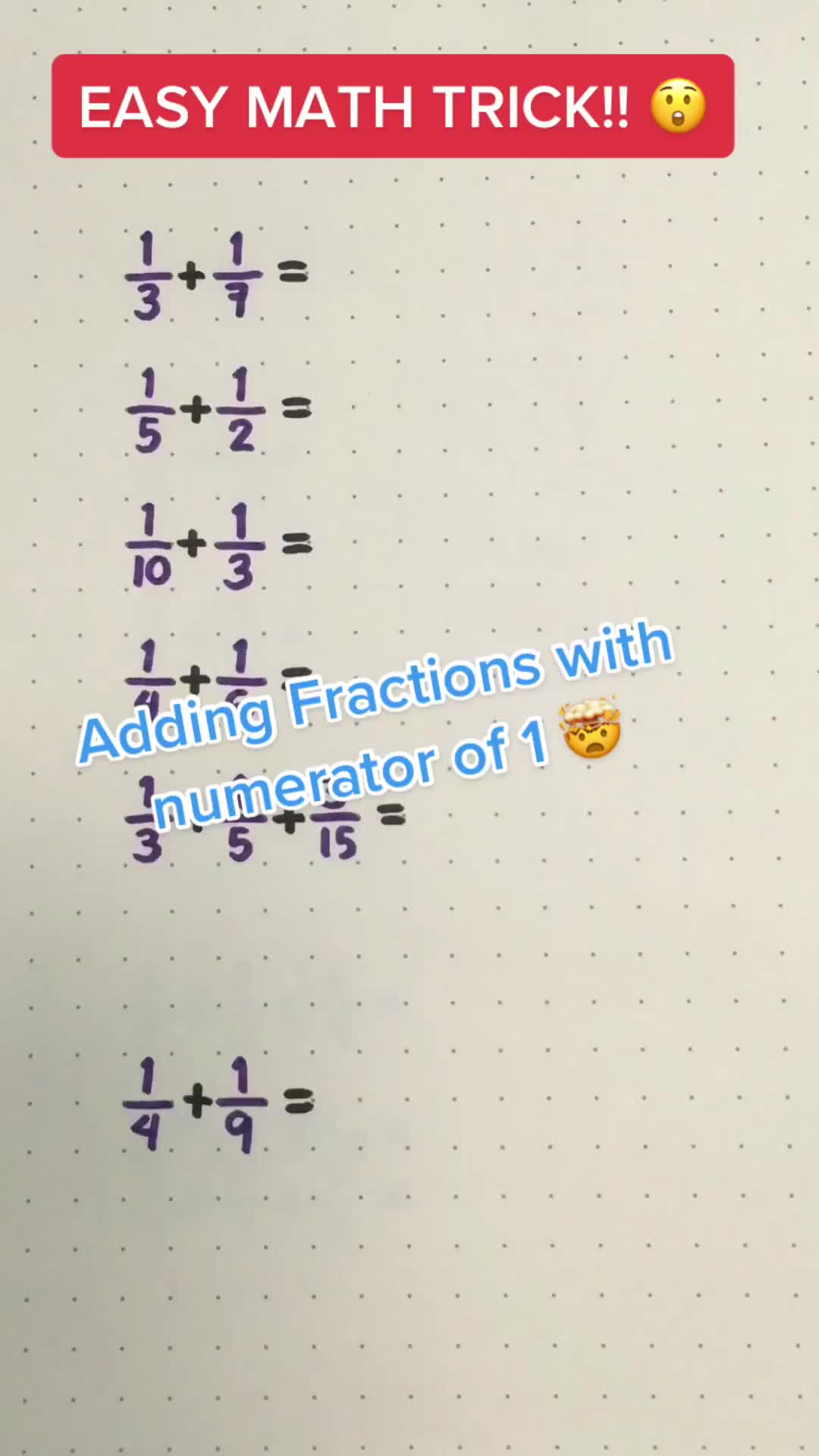 Fraction Trick! Easy Math Trick | Math Love (@mathlove000001)