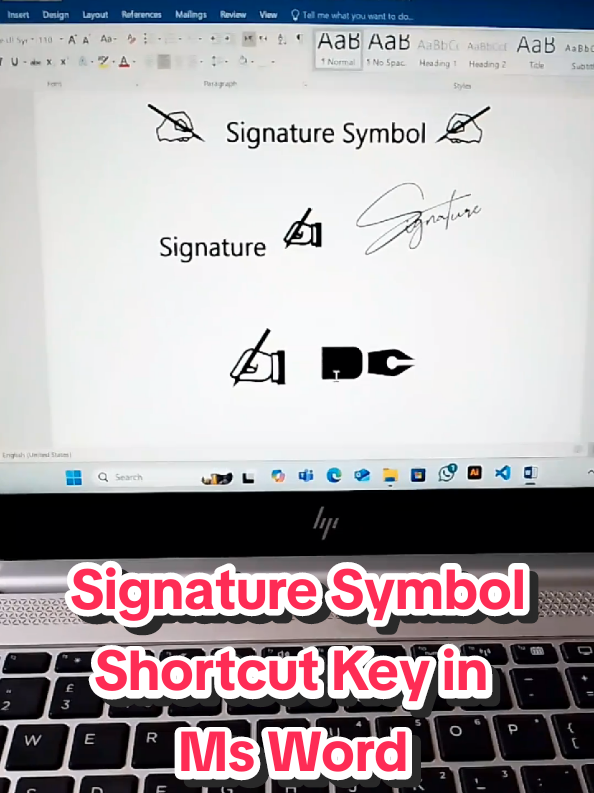 Signature Symbol Shortcut Key in Ms | Tech UX (@techuxtec)
