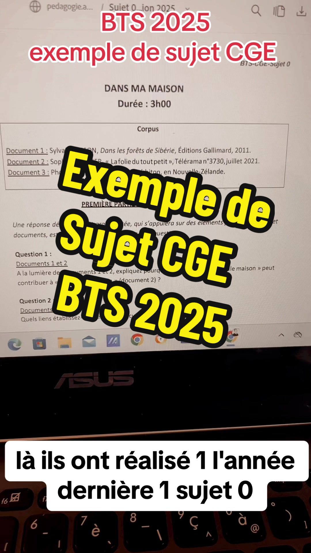 Sujet BTS 2025 CGE nouvelle épreuve | Amelia Strum prof (@amelia.strum ...