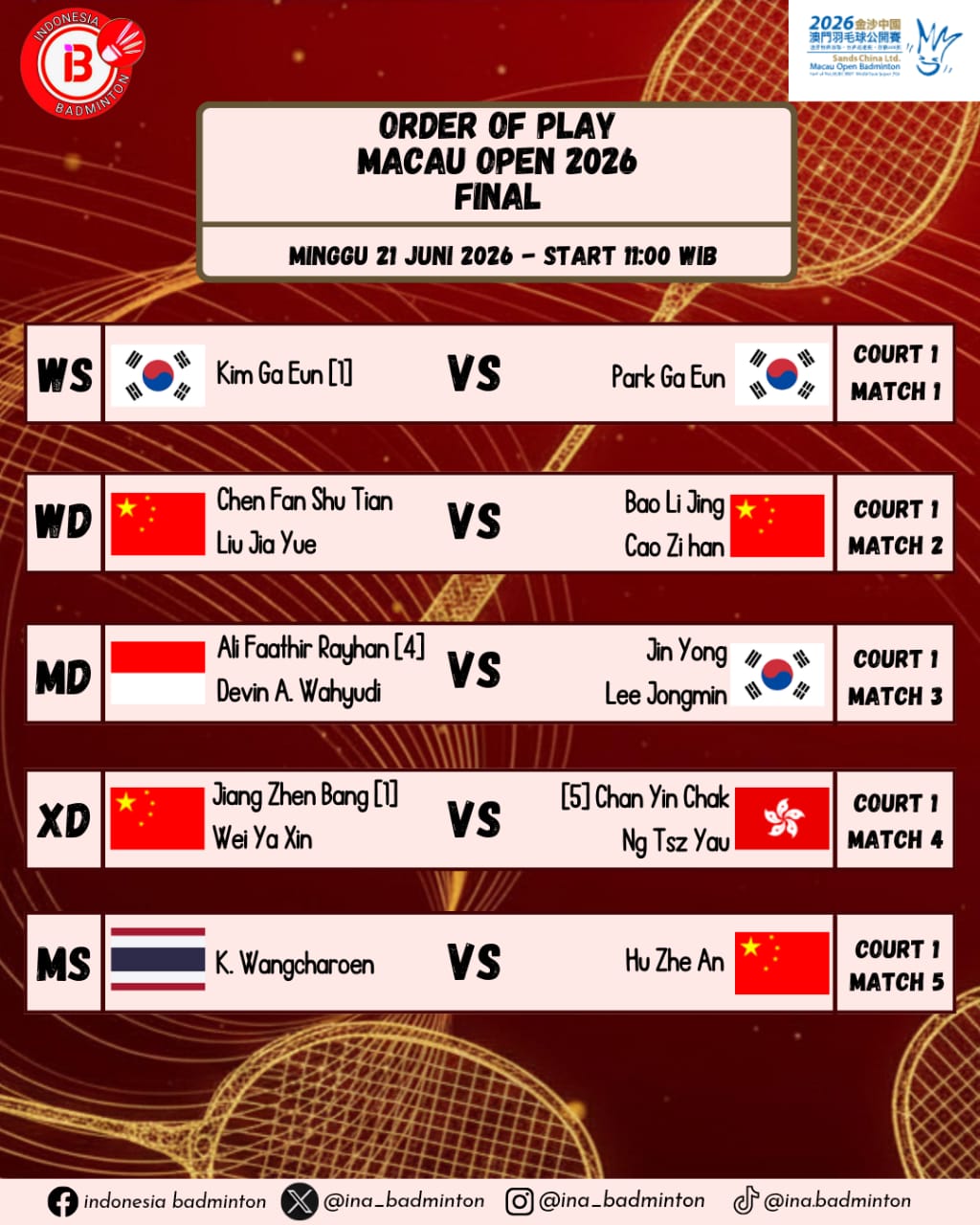 Indonesia Badminton (@ina.badminton) - Urlebird