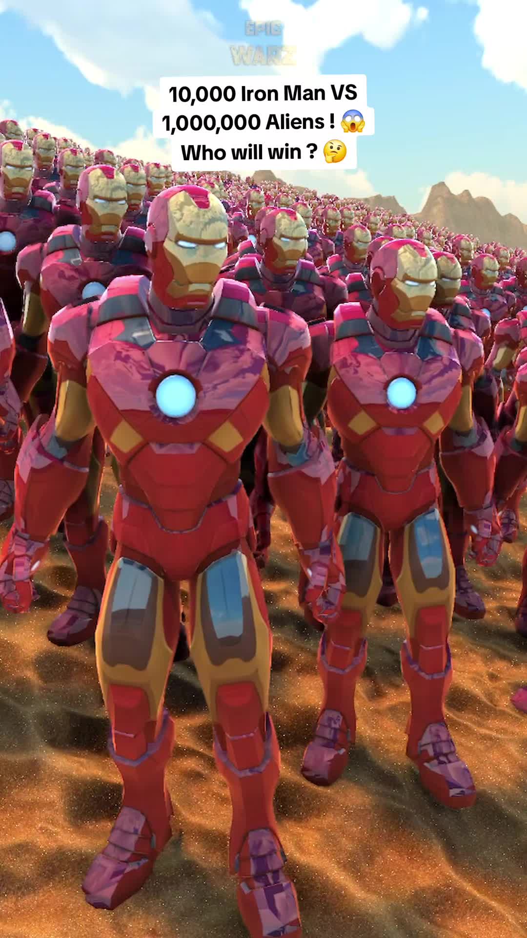 10,000 Iron Man VS 1,000,000 Aliens ! 😱 | Epic Warz (@epicwarzyt)