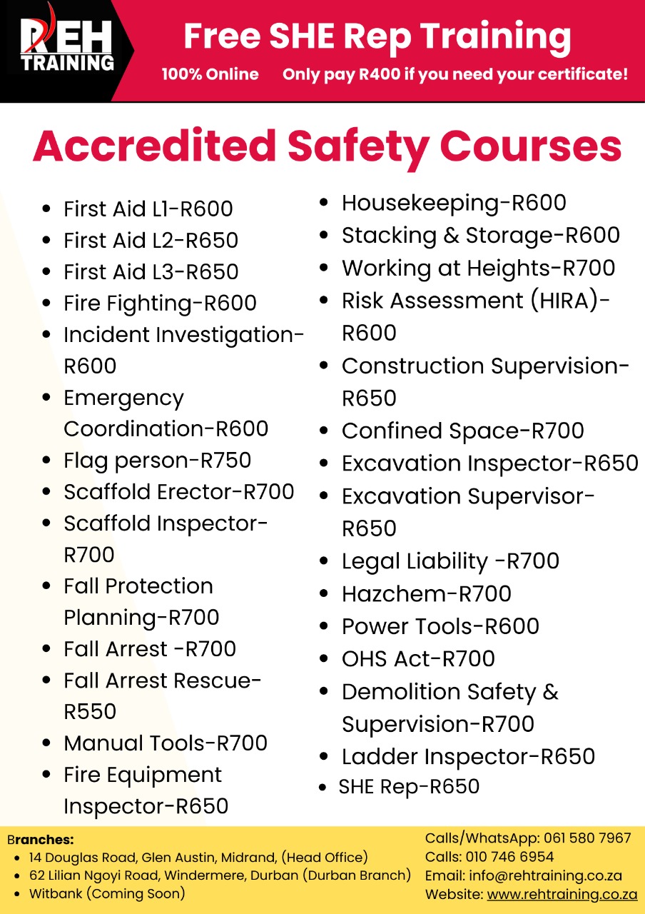 Accredited Safety Training Classes on | REH Safety Training ...