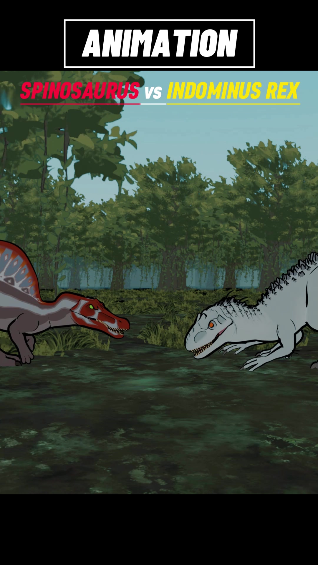 Spinosaurus vs Indominus Rex animation | Dinosaur World (@dinosaur.world2)