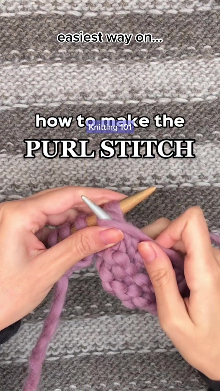 how to: PURL STITCH 🧶 #knitting101 w/ | weareknitters (@weareknitters)