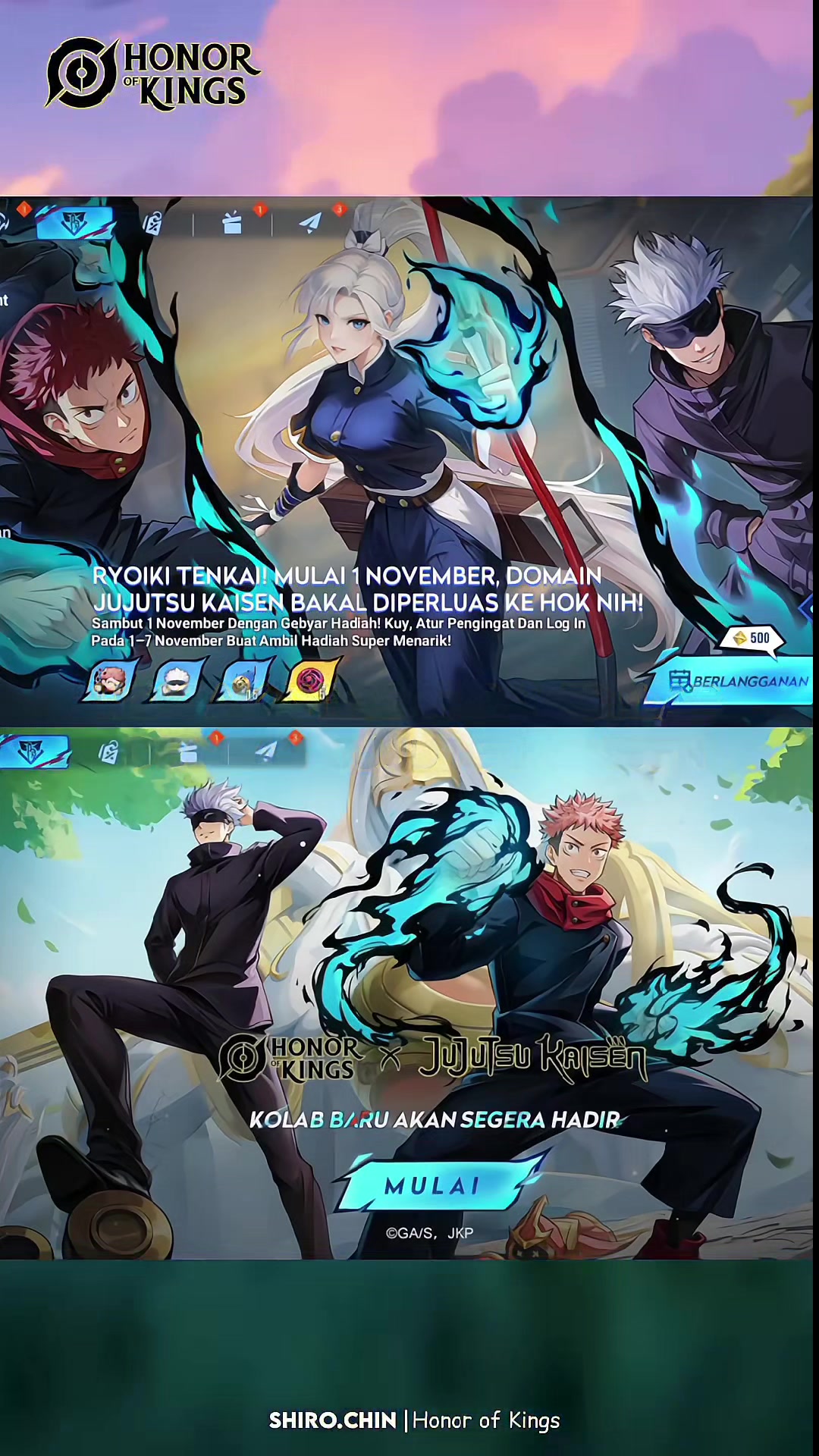 HOK X JUJUTSU KAISEN Event Collab Honor | Shiro Chin (@shiro.chin)