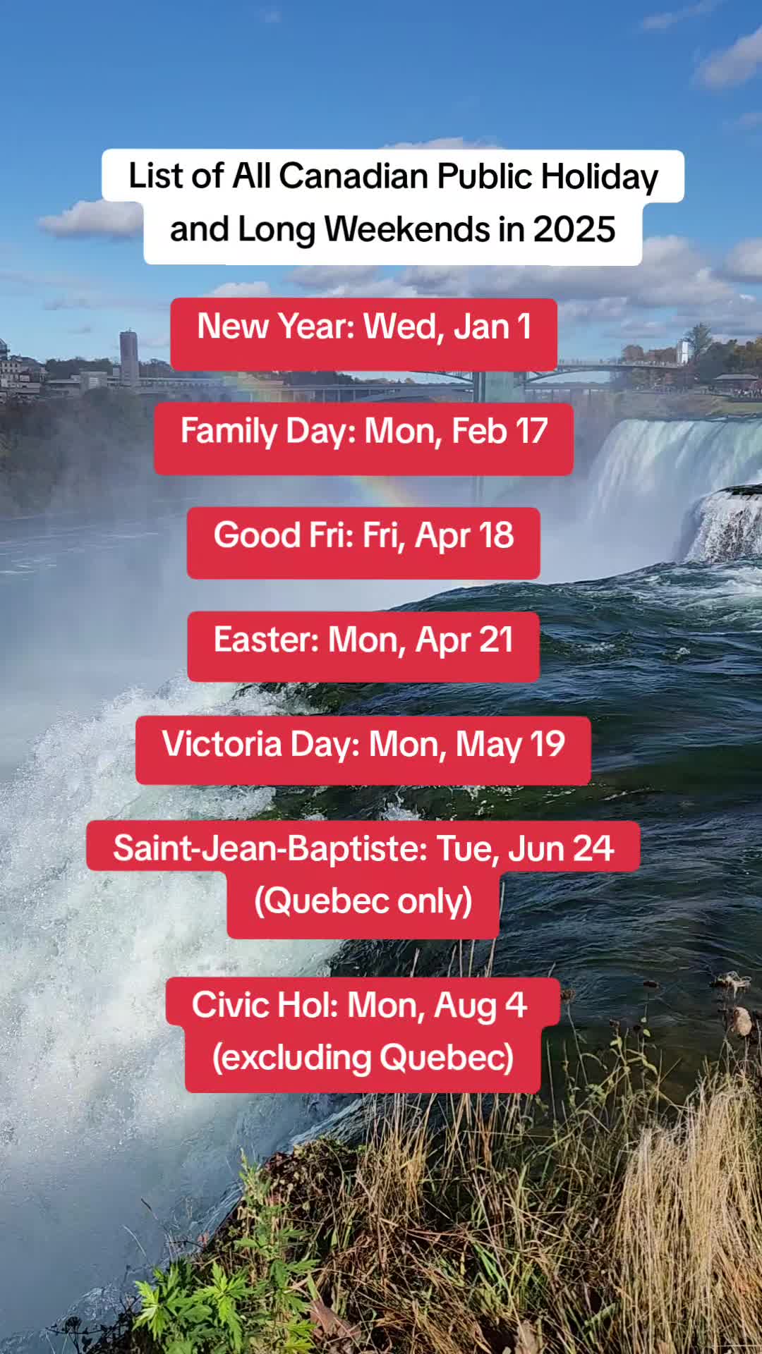 List of Canadian Public Holiday and | Hrishi Das Gupta (@explorewithhrishi)