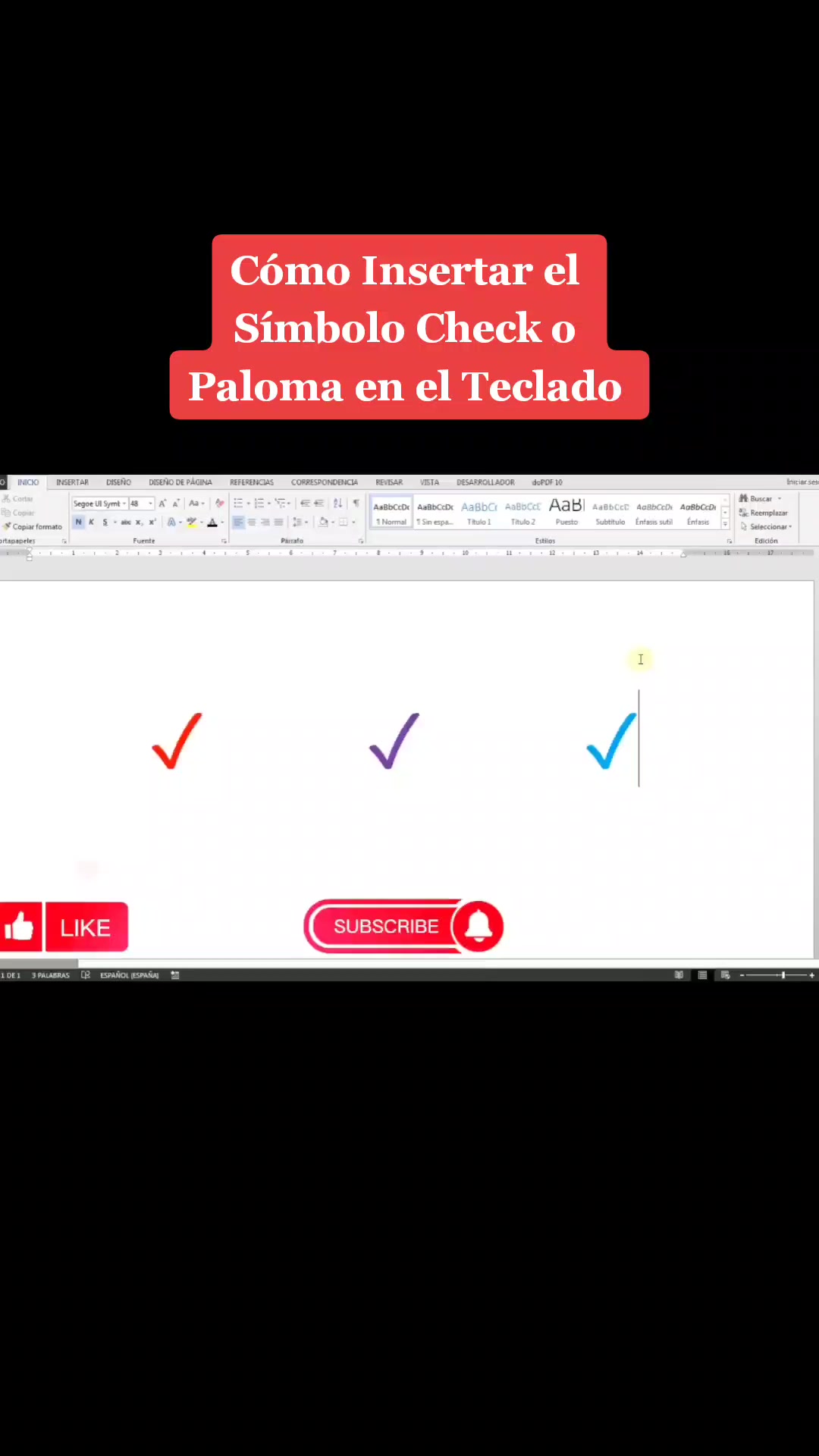 Cómo PONER el SÍMBOLO de CHECK o PALOMA | domingoenlared (@domingoenlared)