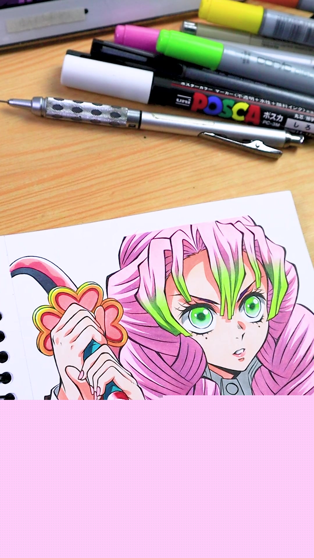 Drawing MITSURI KANROJI 😊 || Demon | kaminari Kun (@kaminari_project)