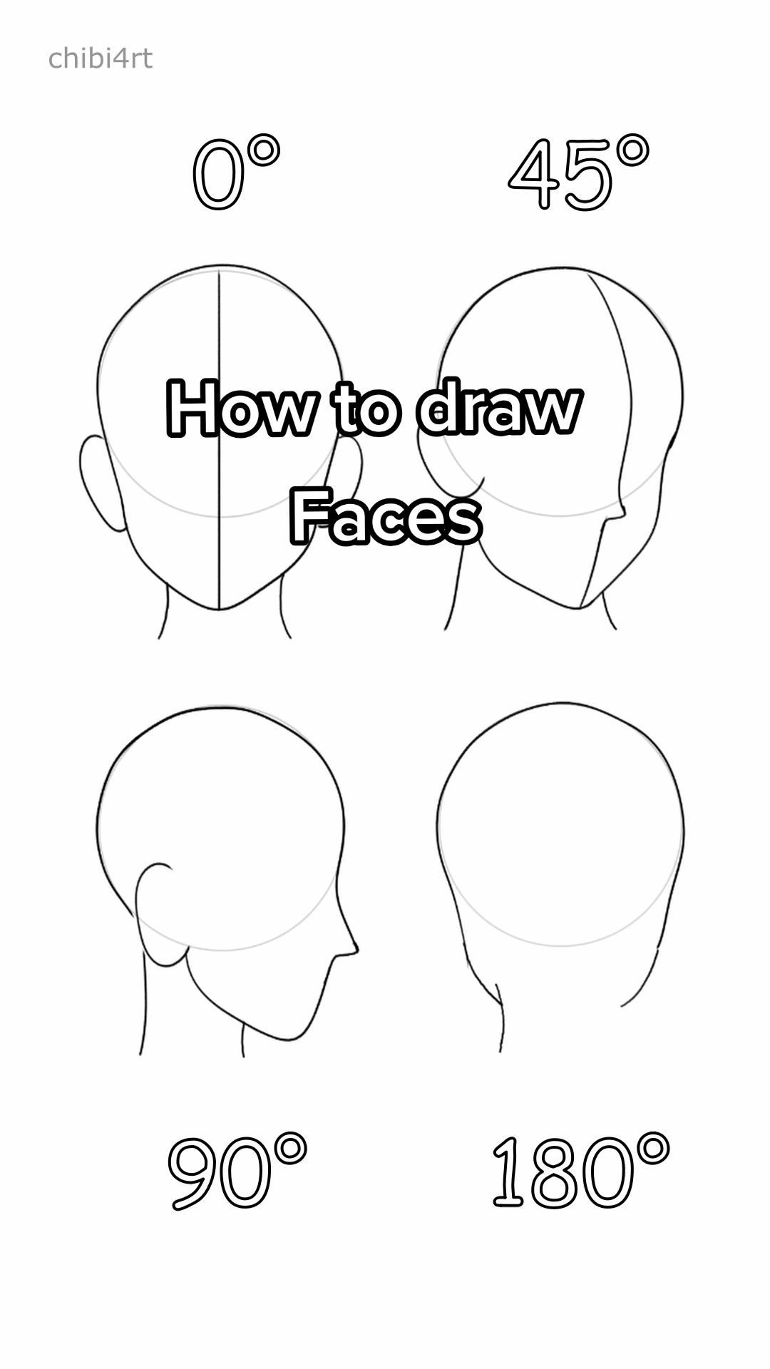 How to draw faces | Different angles | | chibi4rt (@chibii4rt)