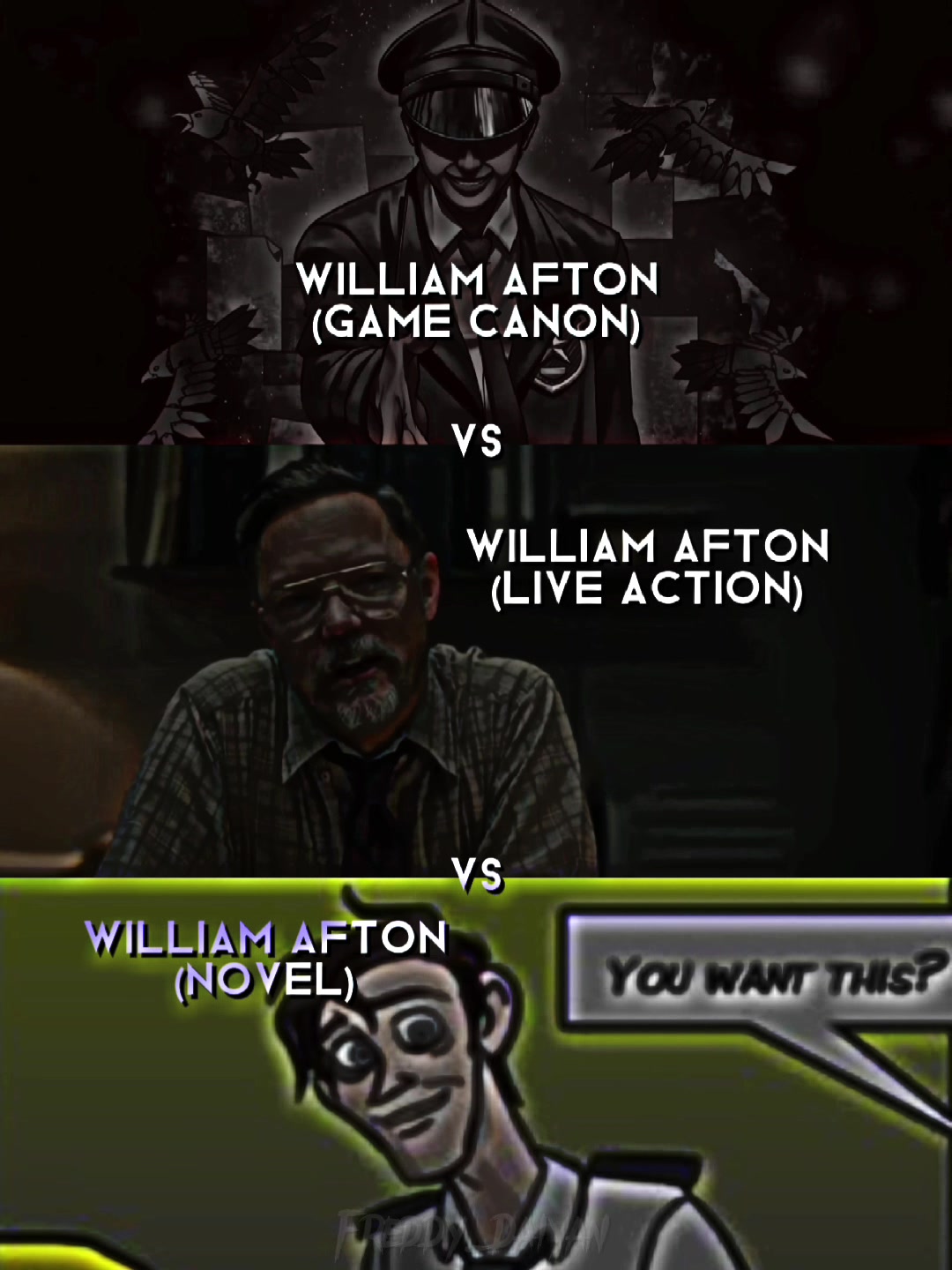 William Afton (game canon) vs William | Freddy_Daiyan (@freddy ...