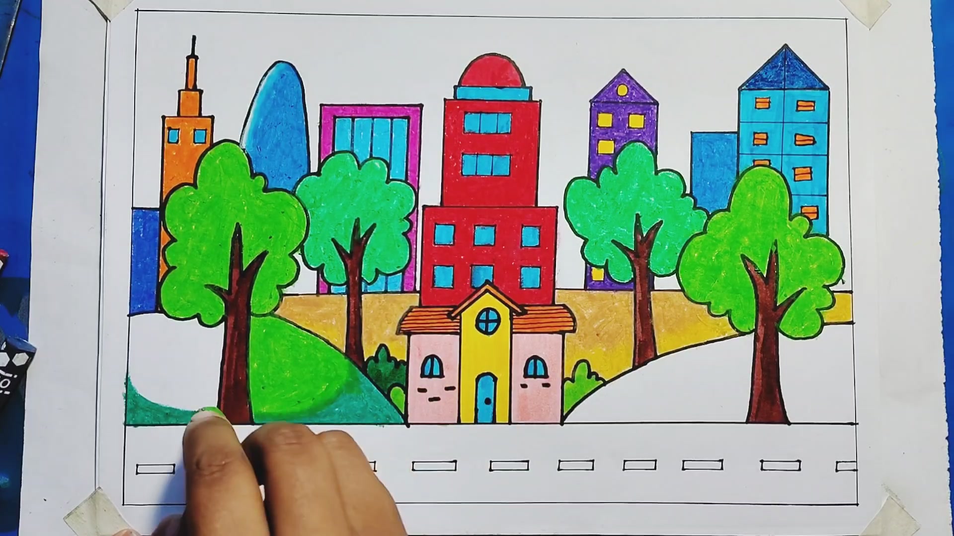 How To Draw A City Scenery 🏭 Cityscape | Rona Akter (@rona.akter35)