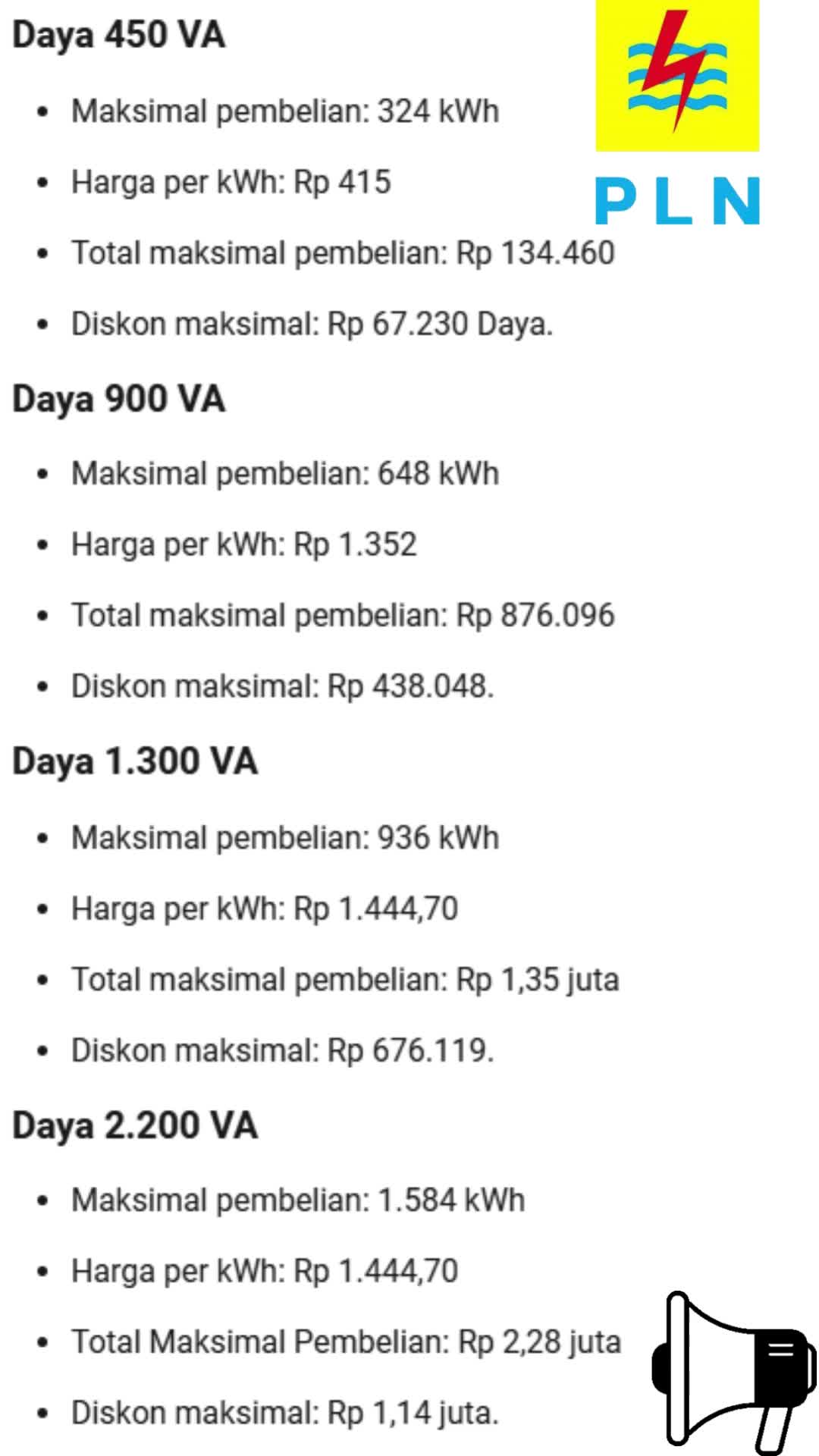 Diskon Listrik PLN 50 persen bulan | makhasin (@konter.tetangga)
