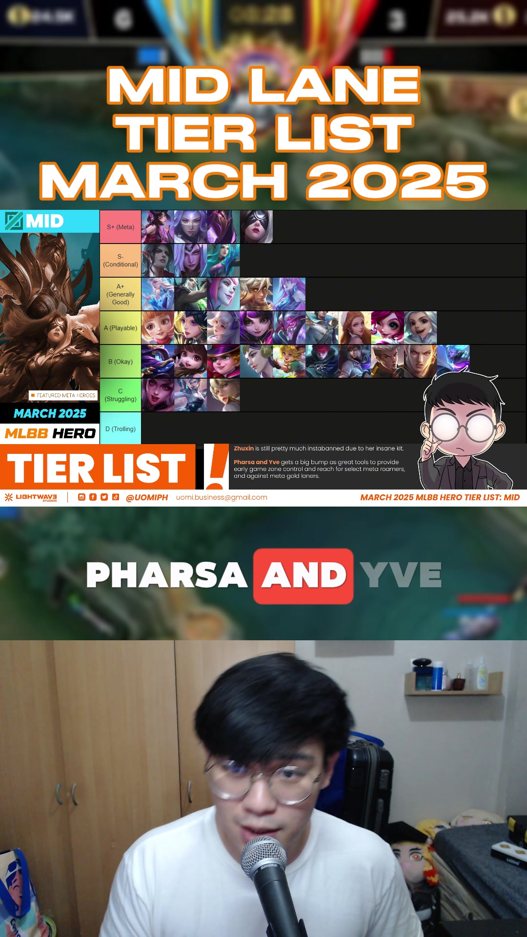 MID LANE TIER LIST MARCH 2025 #mlbb | Uomi | MPL 🇵🇭 Shoutcaster (@uomiph)