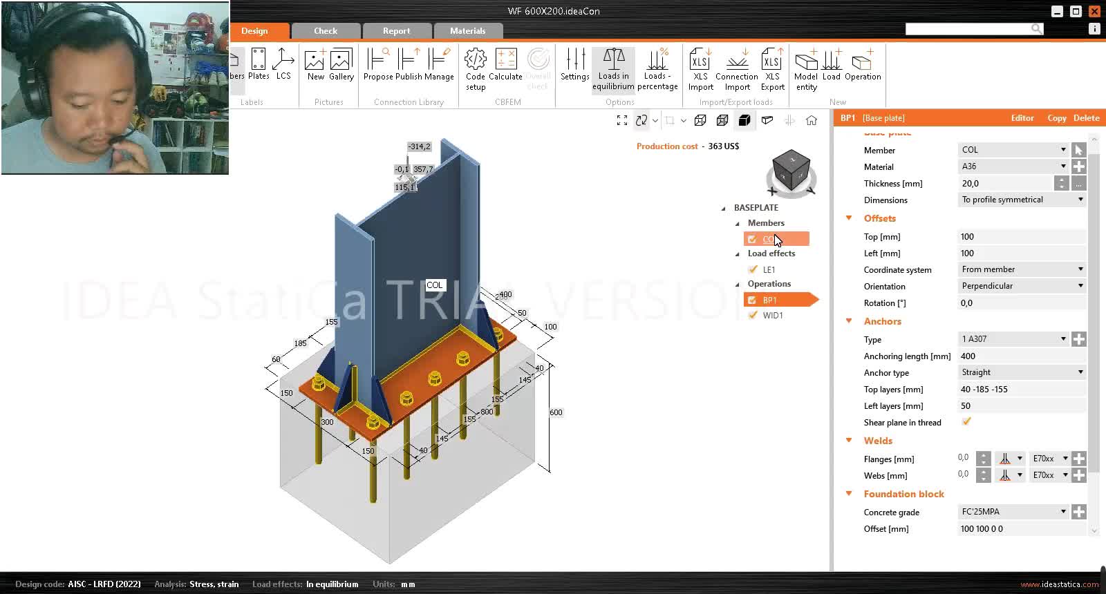IDEA STATICA BASE PLATE PERENCANAAN | Chaidir Structure (@chaidirsai)