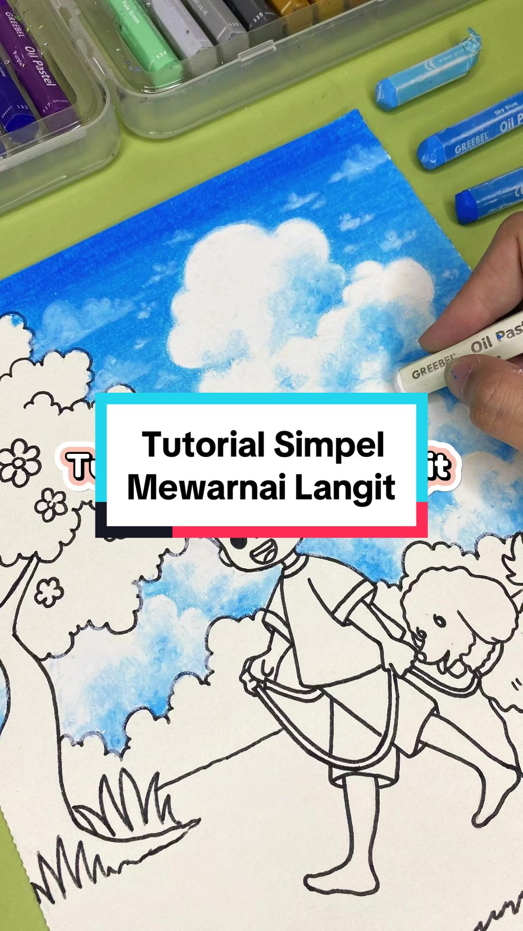 Tutorial mewarnai langit pakai krayon | Greebel (@greebelindonesia)