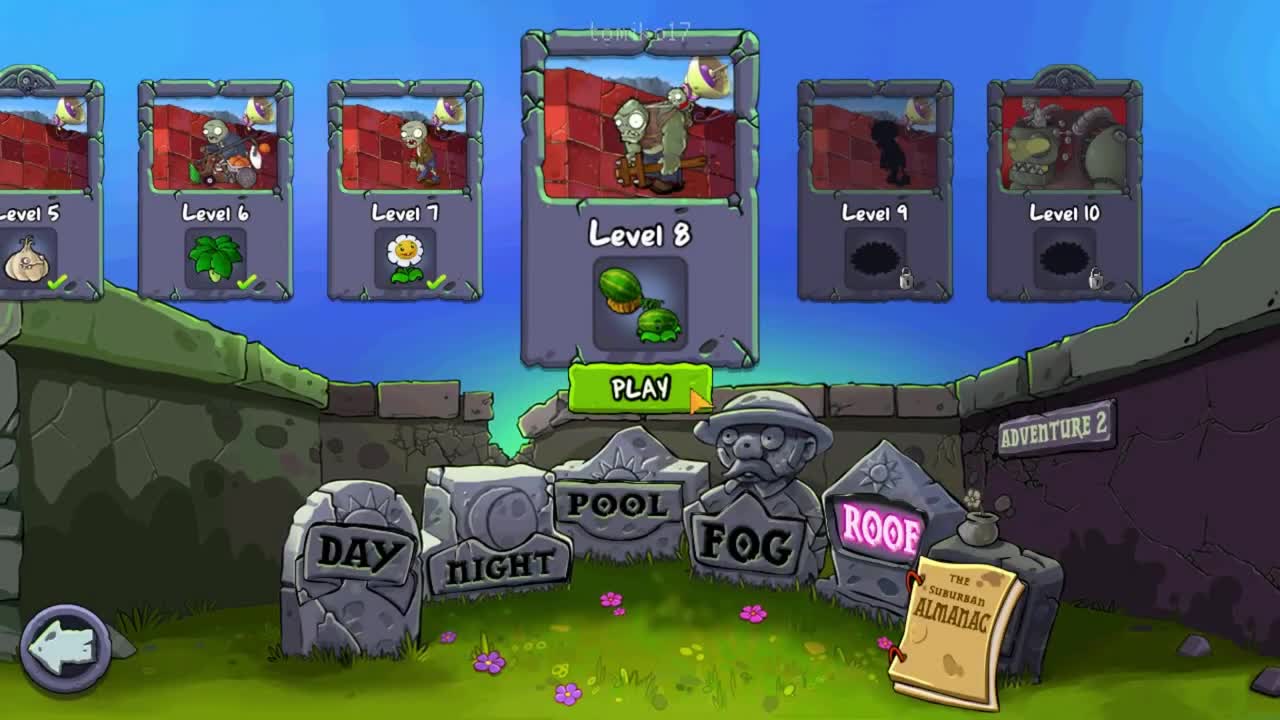 Plants vs. Zombies - Roof Level #8 | tomiko17 (@tomiko17.gaming)