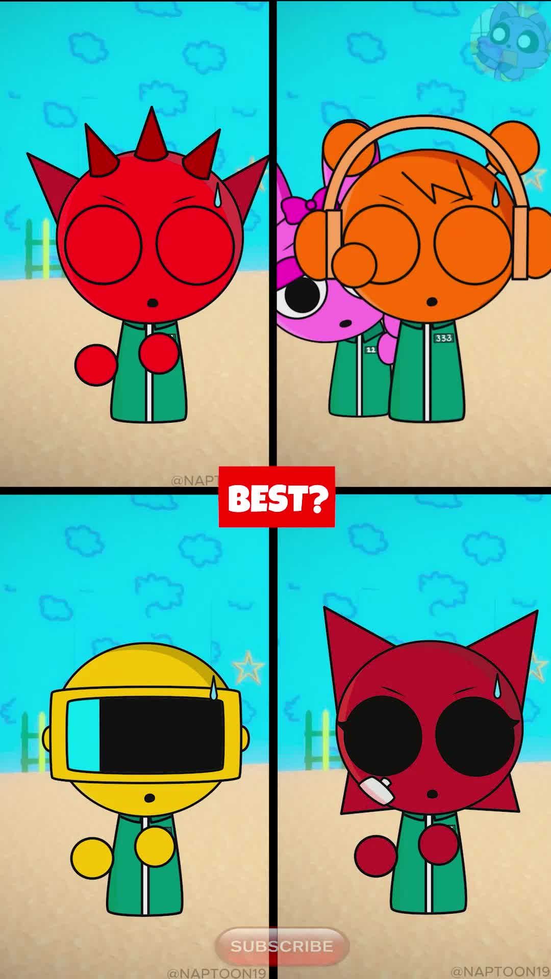 Sprunki Pink Guard Face Reveal | NAPTOON (@naptoon19.official)