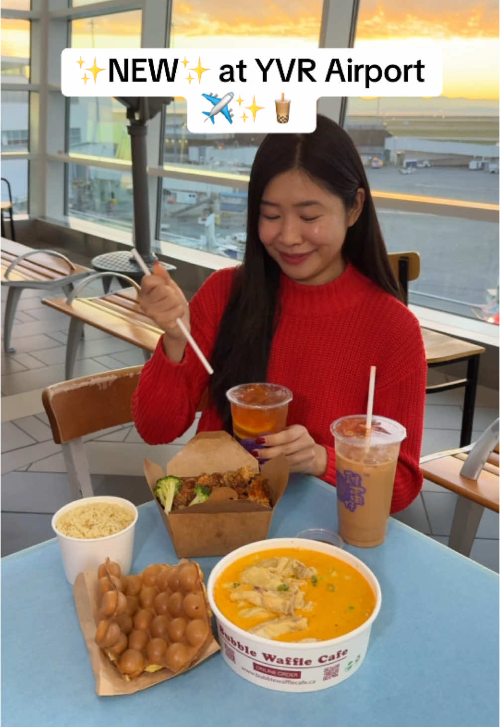 Bubble waffle cafe is now open at YVR | Laurie Liu (@laurie.liu)