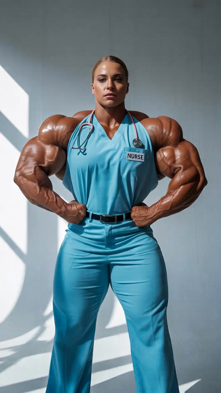 biggest nurse will take care of you | Female Muscle AI (@female.muscle.ai)