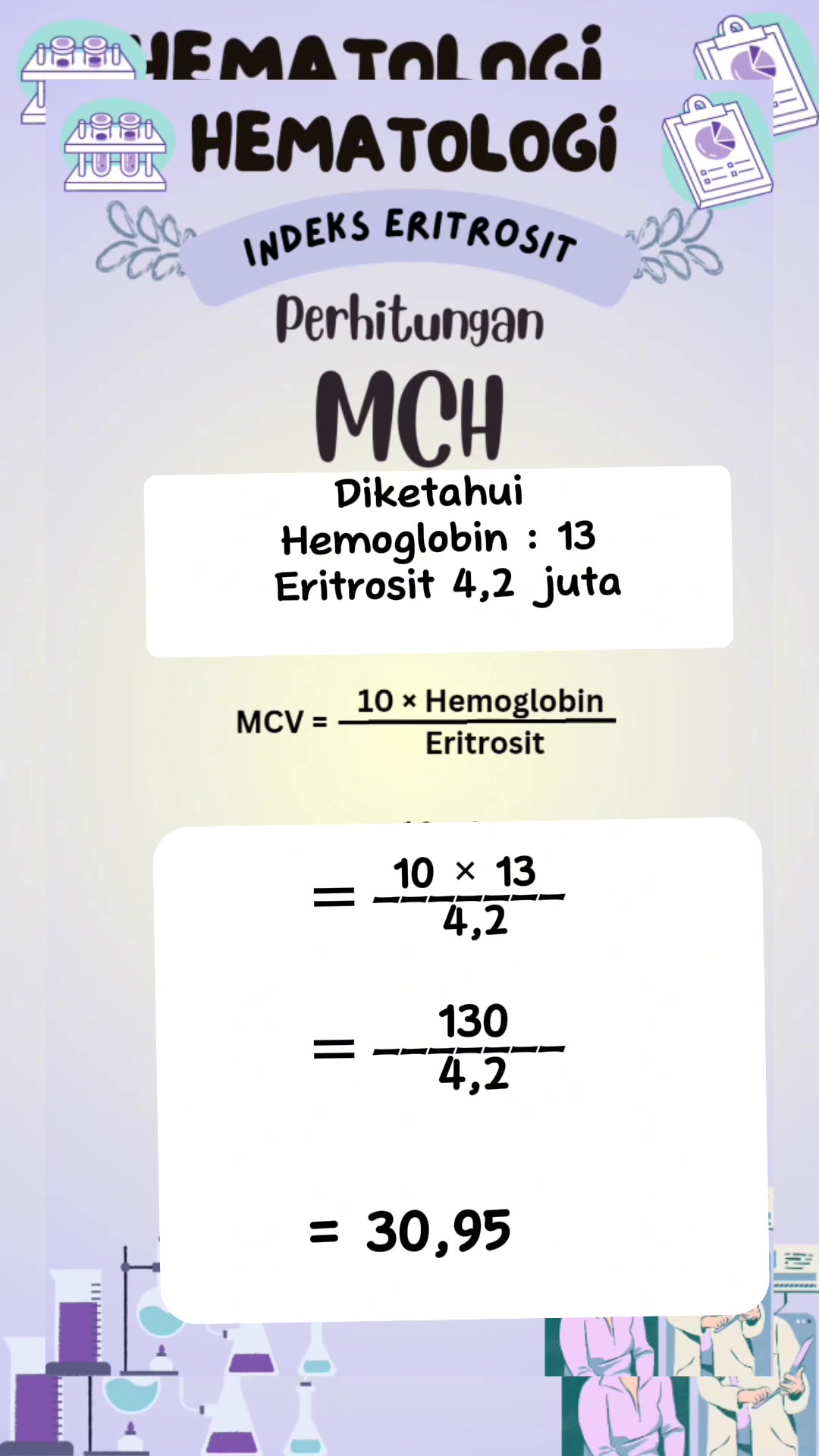 Perhitungan MCV MCH MCHC Indeks | Cion Lab (@cionlab)