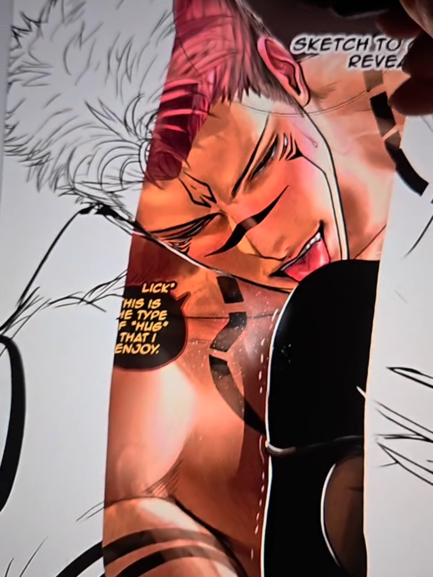 sukuna hug sketch to color reveal | sakimenz (@sakimenzz)