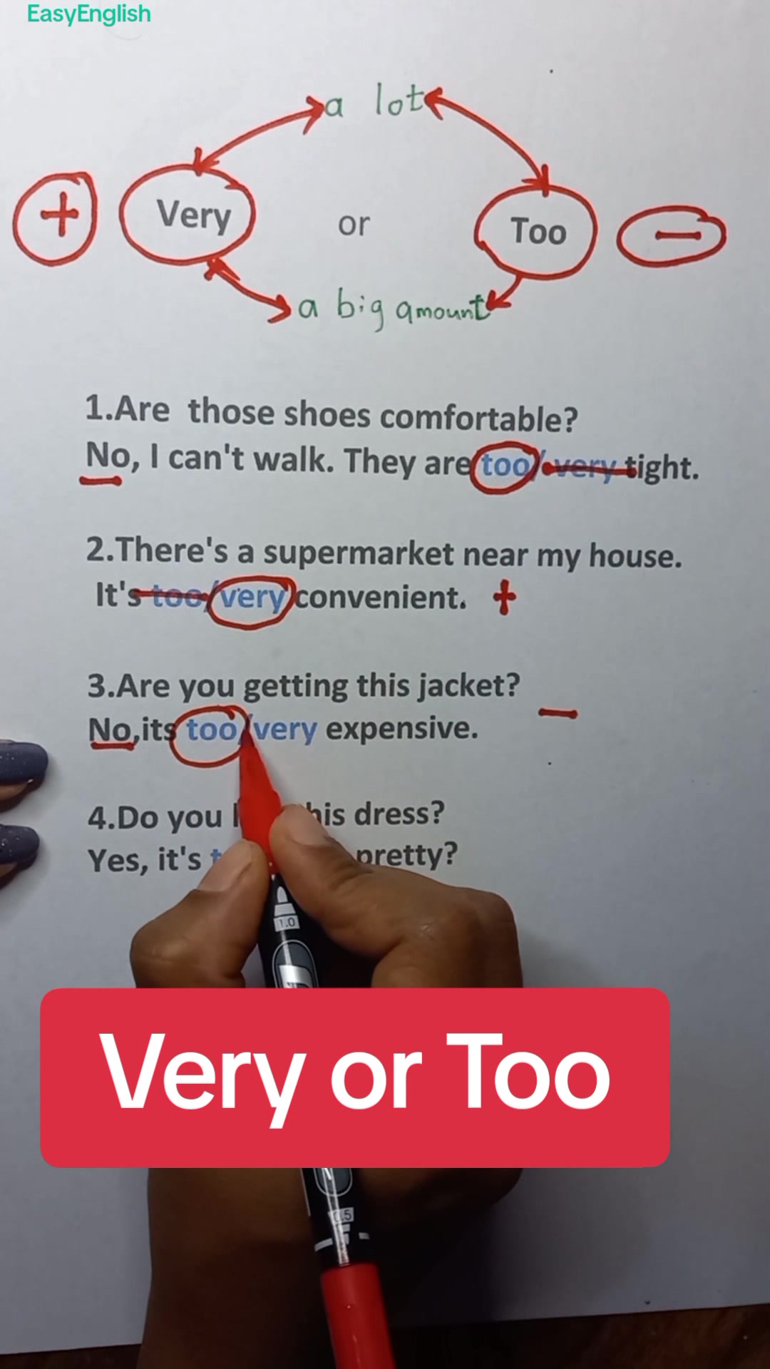 Very or Too🤔 Unlock the key to | EASY ENGLISH (@easy.english262)