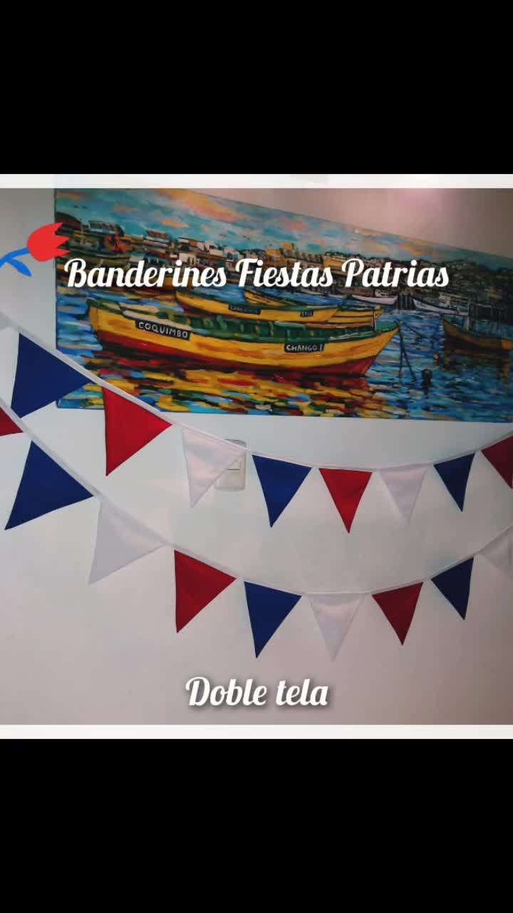banderines Fiestas Patrias, doble tela | Banderines todo evento ...