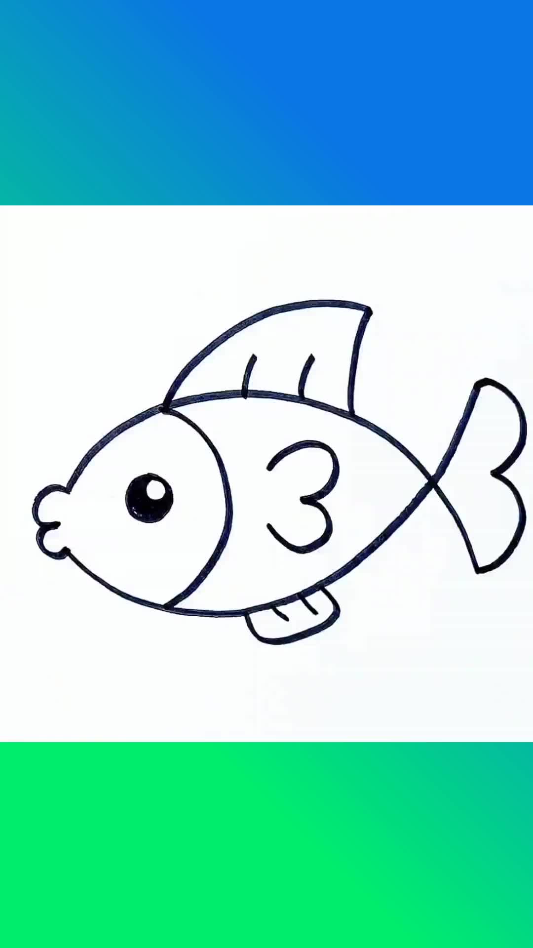 How to draw fish step by step. Easy | No Cat No Life (@handarts101)