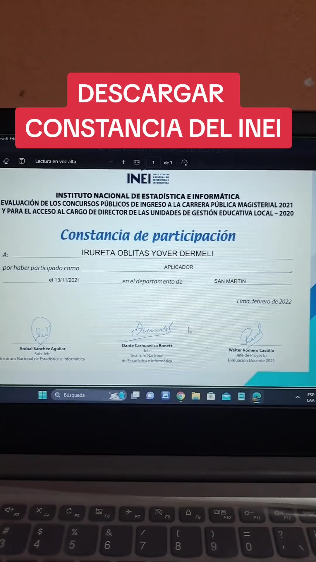 aprende a descargar tu constancia de | Yover D. Irureta 🇵🇪 (@yover_irureta)