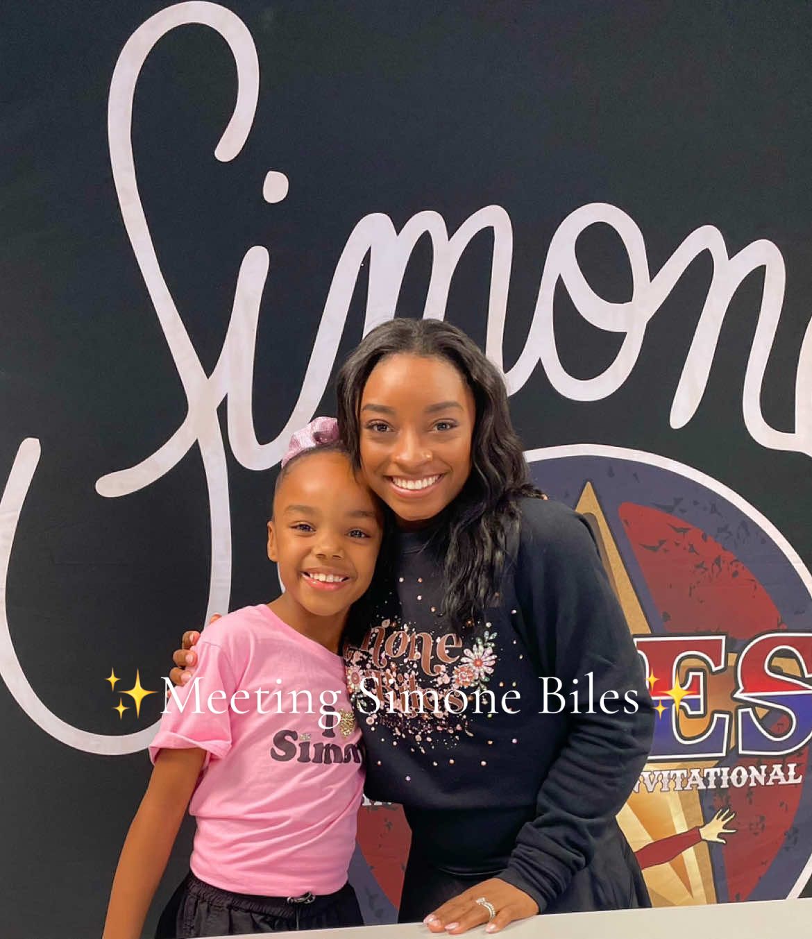 Throwback to meeting the @Simone Biles | Madden Worley (@gymnast.madden)