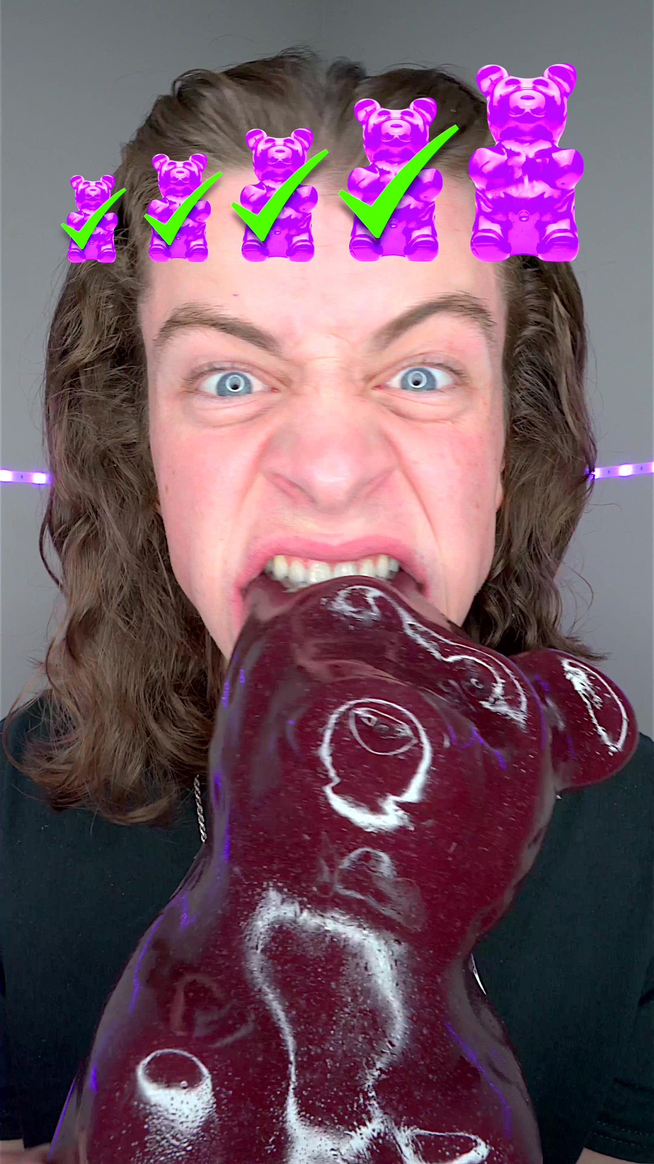 Small, Big, Giant Purple Gummy Bear 🤤 | LukeDidThat (@luke.did.that)