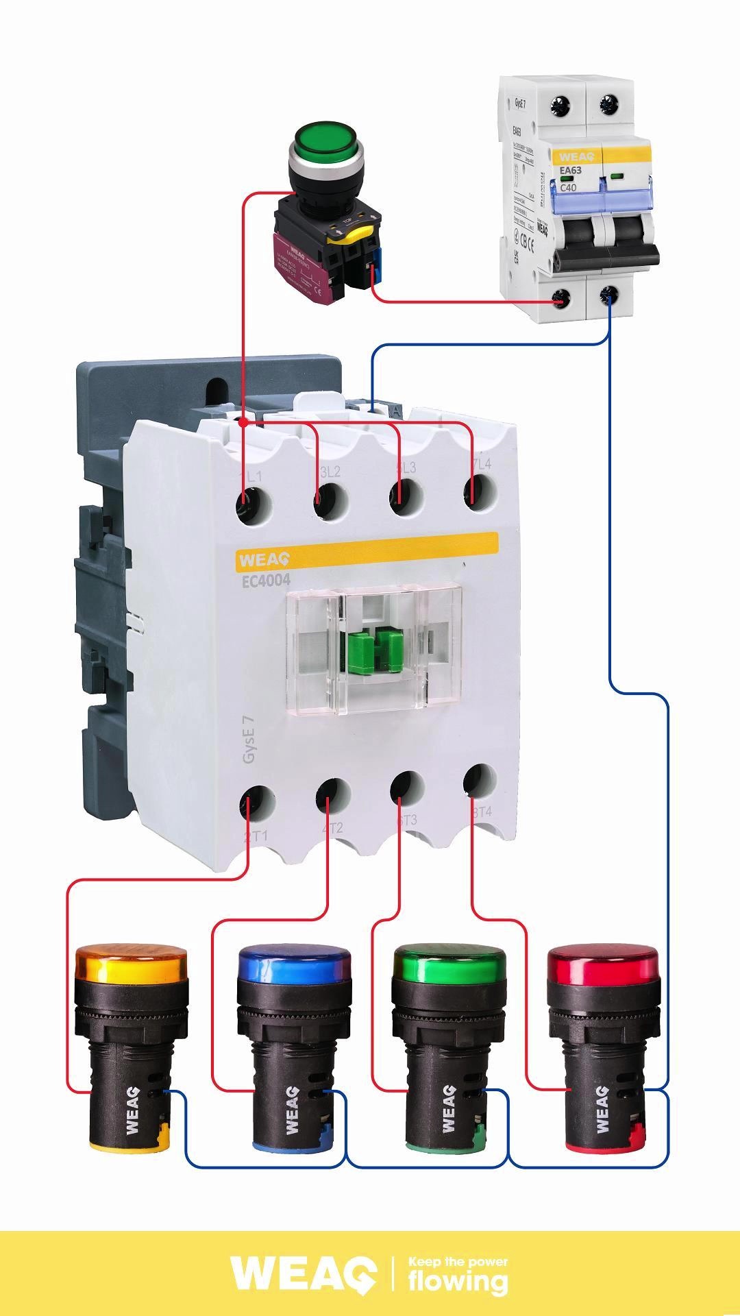 How to wire 4Poles EC model Magnetic | WEAG_ELECTRIC (@weagelectric)