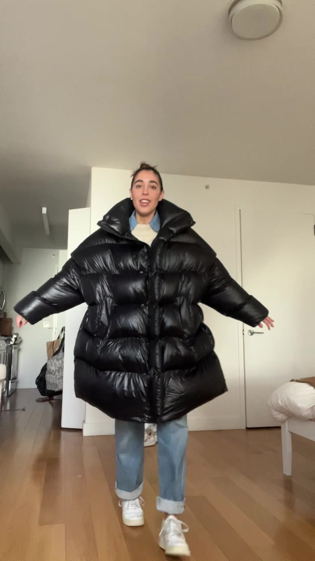 aritzia mega puff season🖤 #megapuff | Hannah Quirk (@anythingbuttnaked)