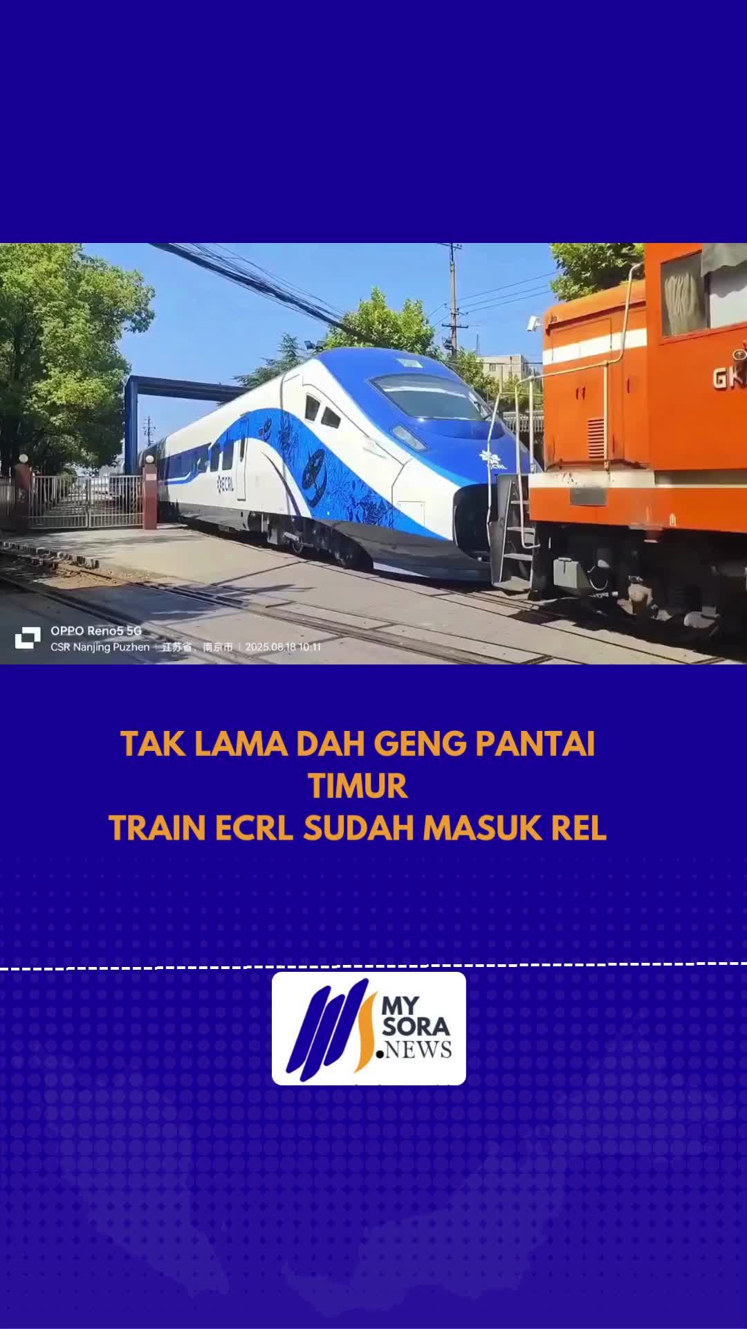 Gerabak ECRL dipindahkan ke rel dan | mysoranews (@mysoranews)
