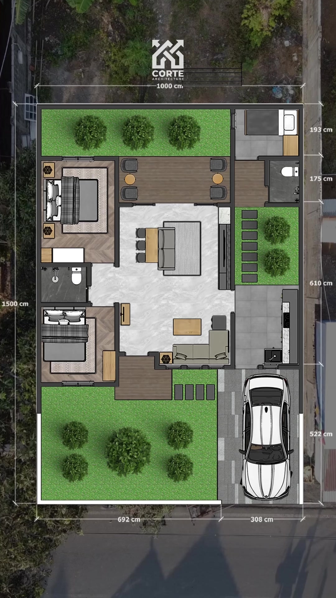Denah Rumah 10x15 Meter | House Plan | corte architect (@corte.arch)