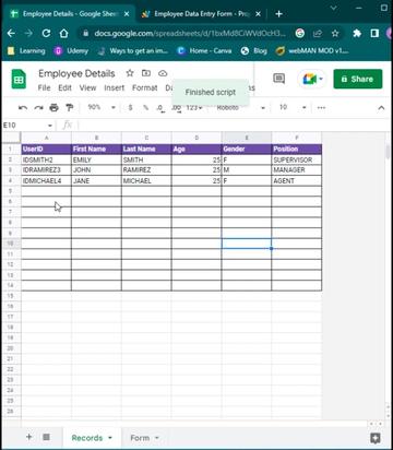 Part 2: Automate data entry in Google | Emily (@codewithemily)