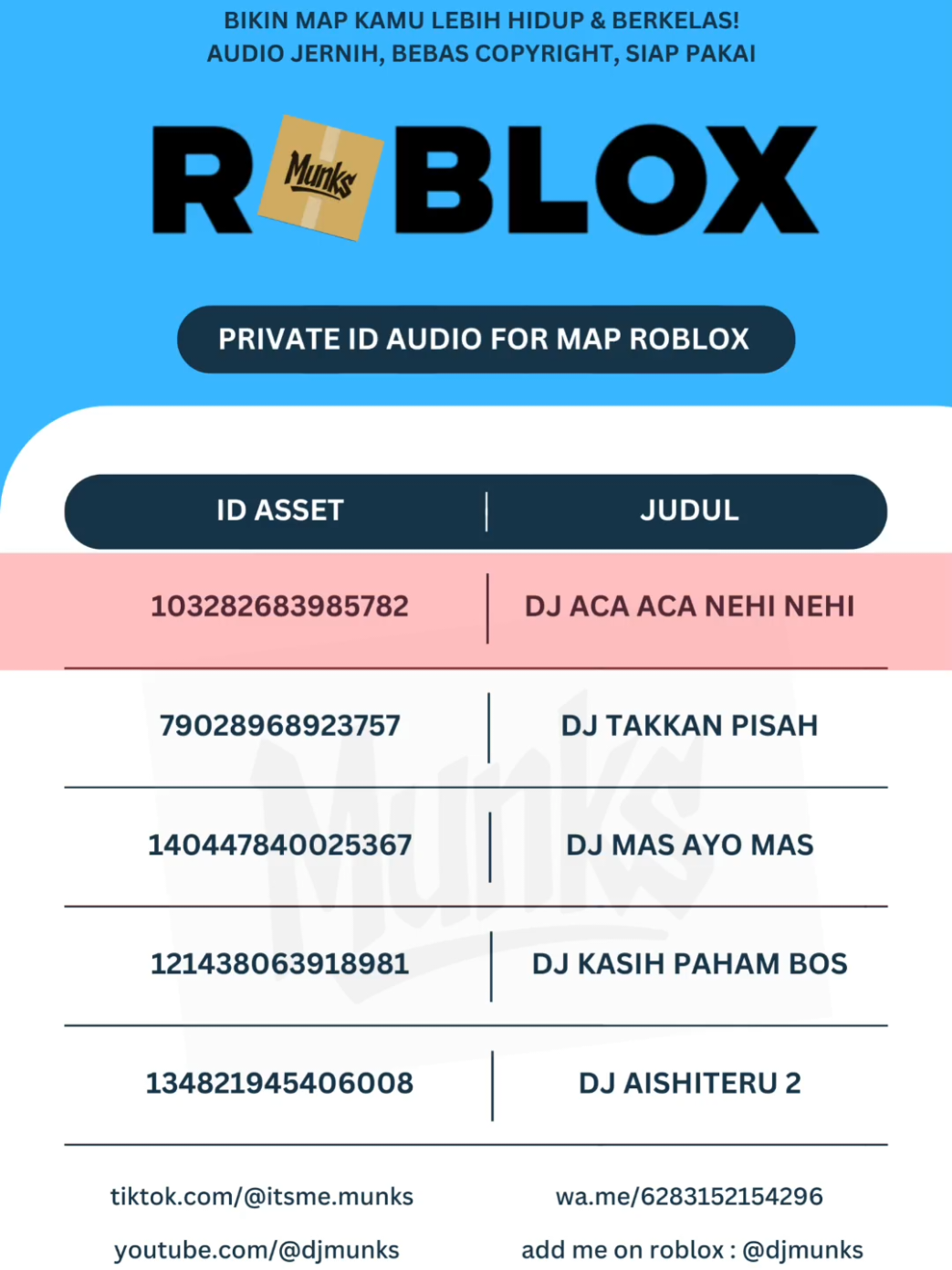Koleksi ID asset Roblox buat map kamu | Munks (@munks.story)