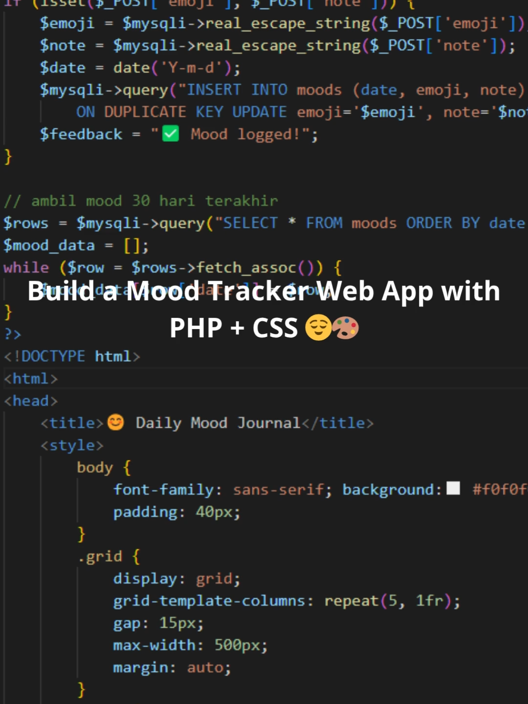 Build a Mood Tracker Web App with PHP + | fandie (@fandieachmad84)