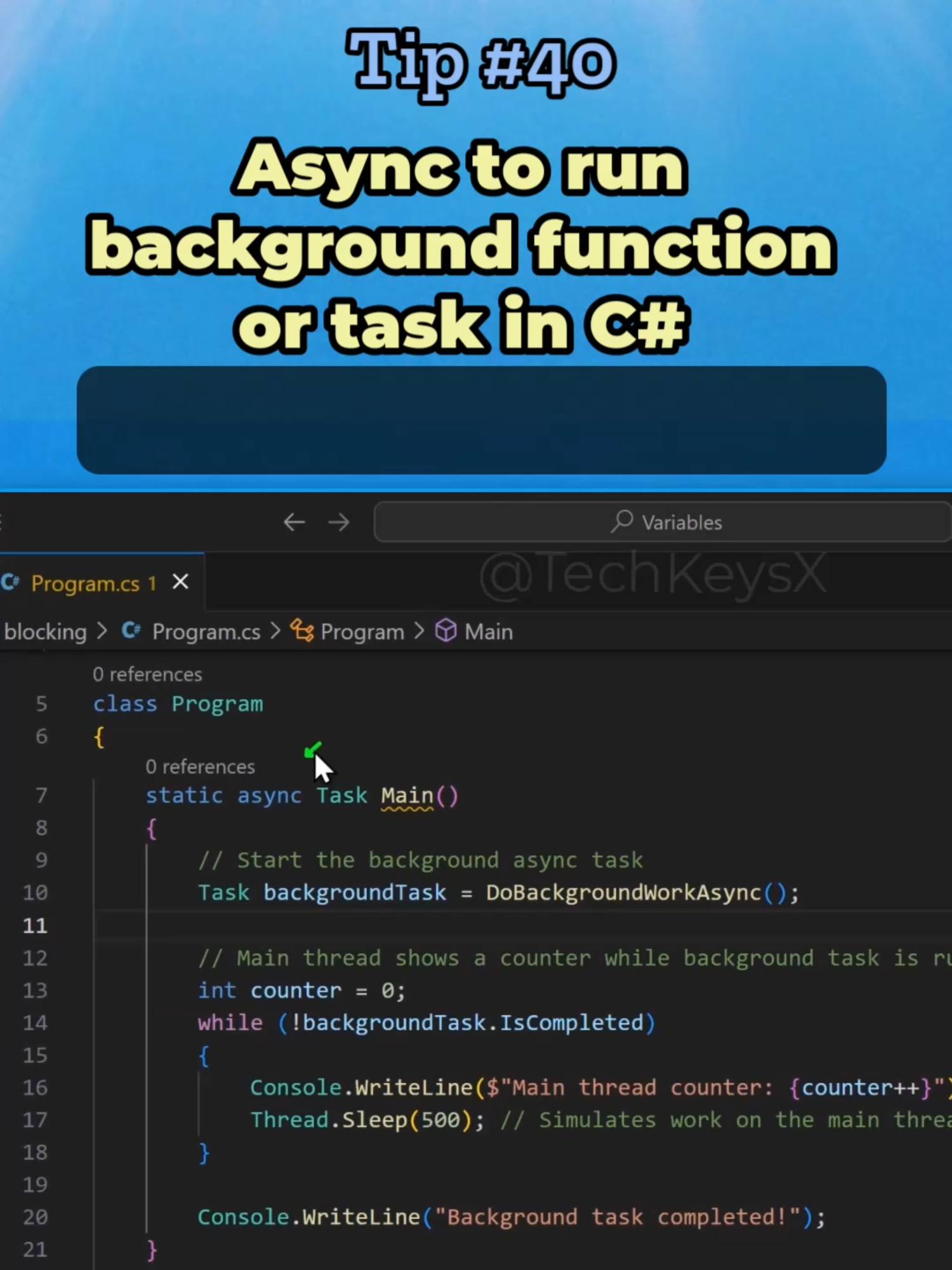 Using async and Task in C# to run a | TechKeysX (@techkeysx)