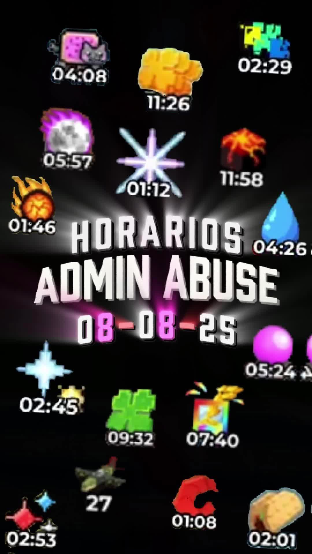 Horarios del ADMIN ABUSE de STEEL A | packed_7 (@packed_7)