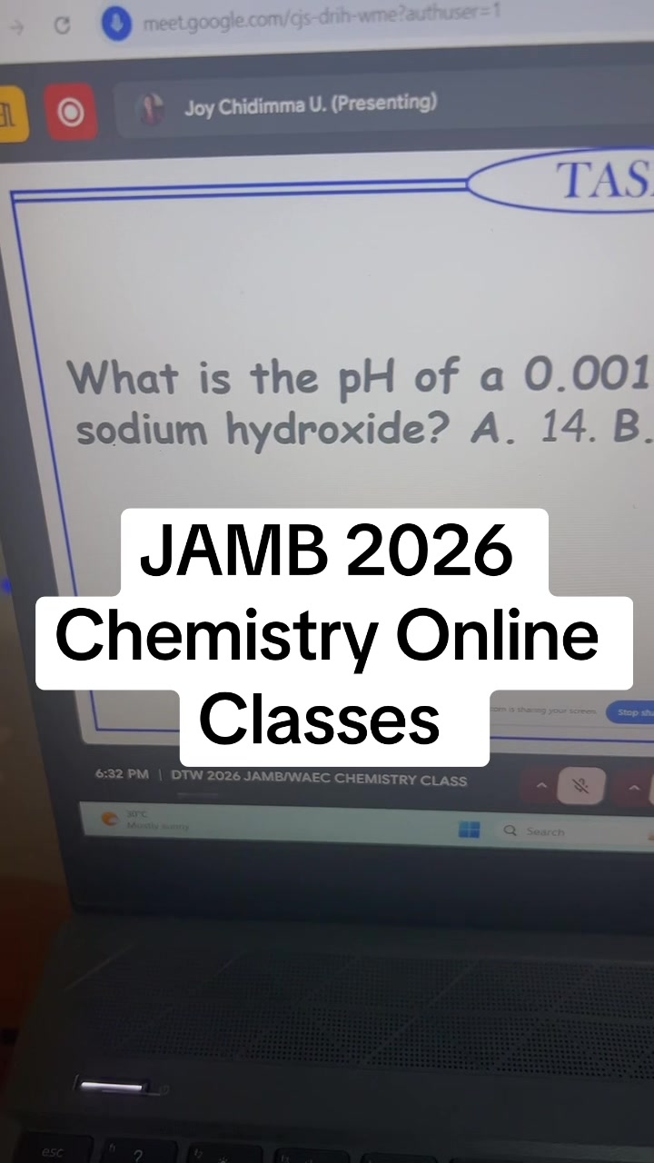 JAMB 2026 Chemistry Online | DTW Tutorials (@dtwtutorials)