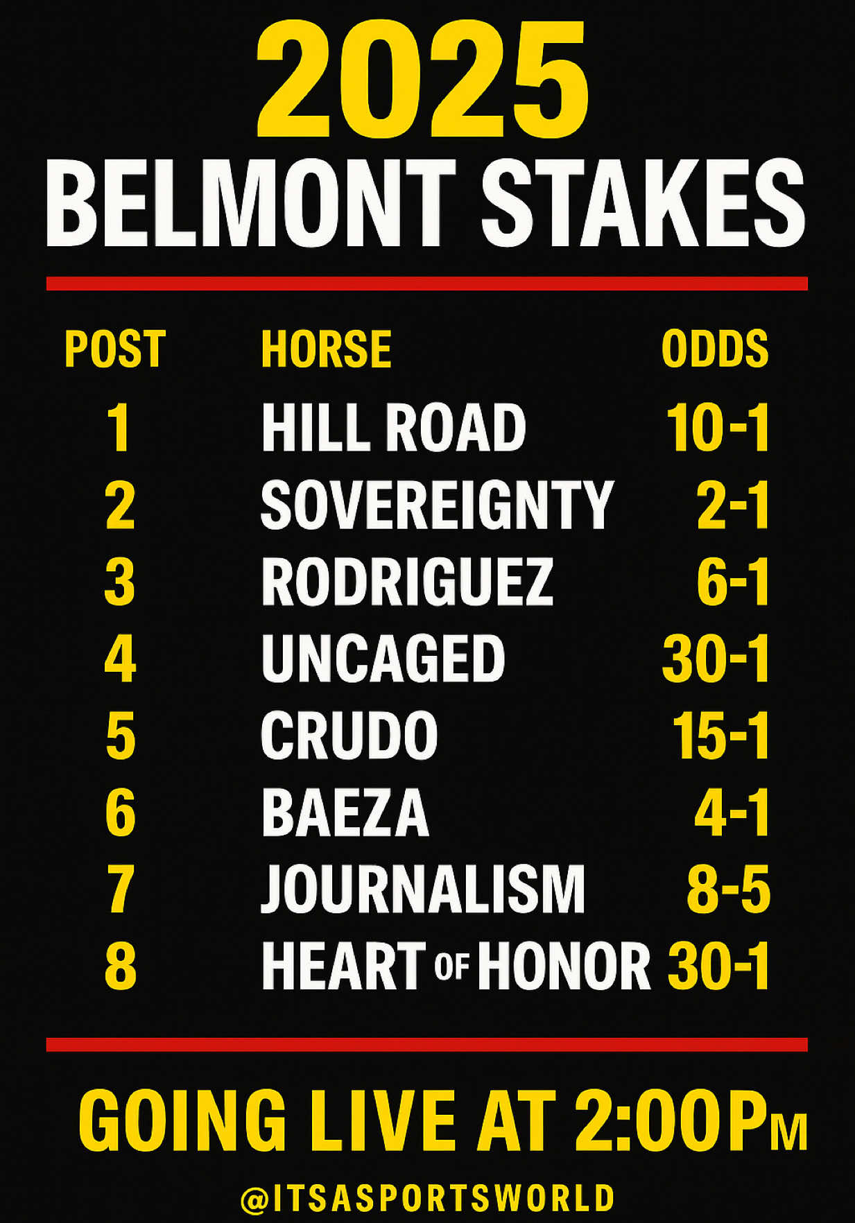 Going LIVE for the 2025 Belmont Stakes | Joshua Minker (@it_a_sports_world)