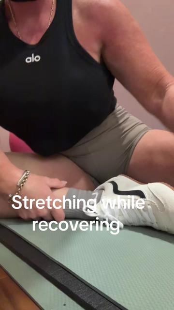 Stretching while recovering has been so | Becca Alexa (@beccaalexa1)