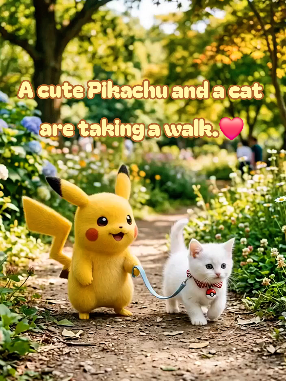 A cute Pikachu and a cat are taking a | Aiart_JH🦫 (@aiart_jh)