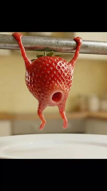 strawberry pooping Parody #foodparody | Taste Different (@taste.different)