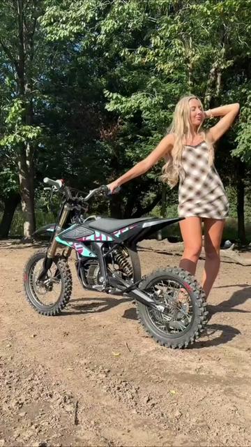 Plaid dress, dirt bike, dirt road. This | Ashy Lou (@obscenityqueen)