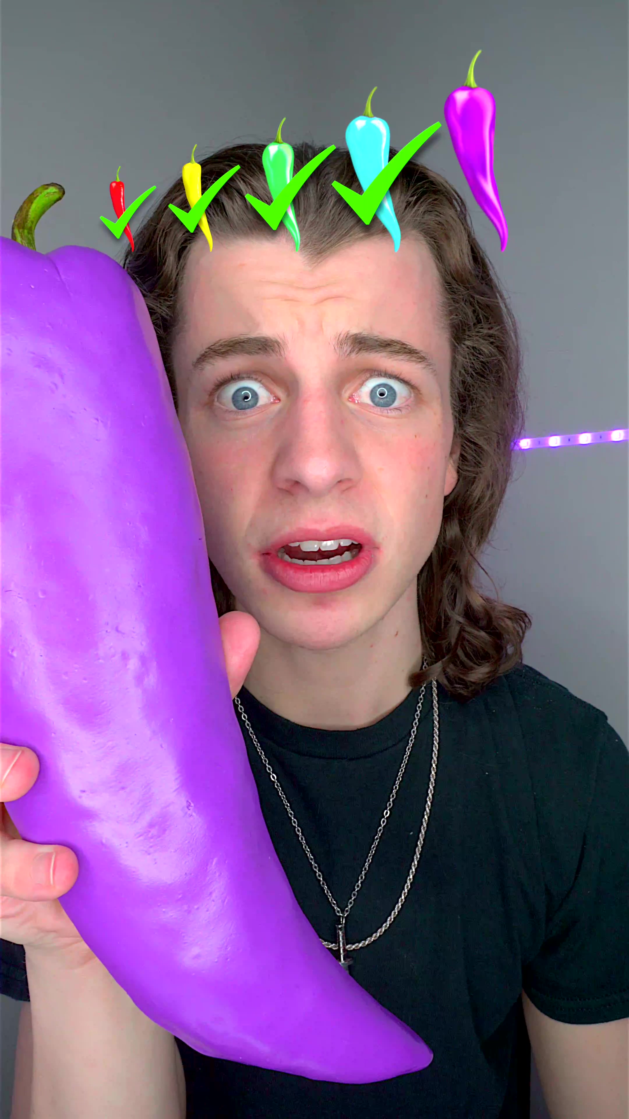 Small, Big, Giant Spicy Peppers 🥵 #fyp | LukeDidThat (@luke.did.that)