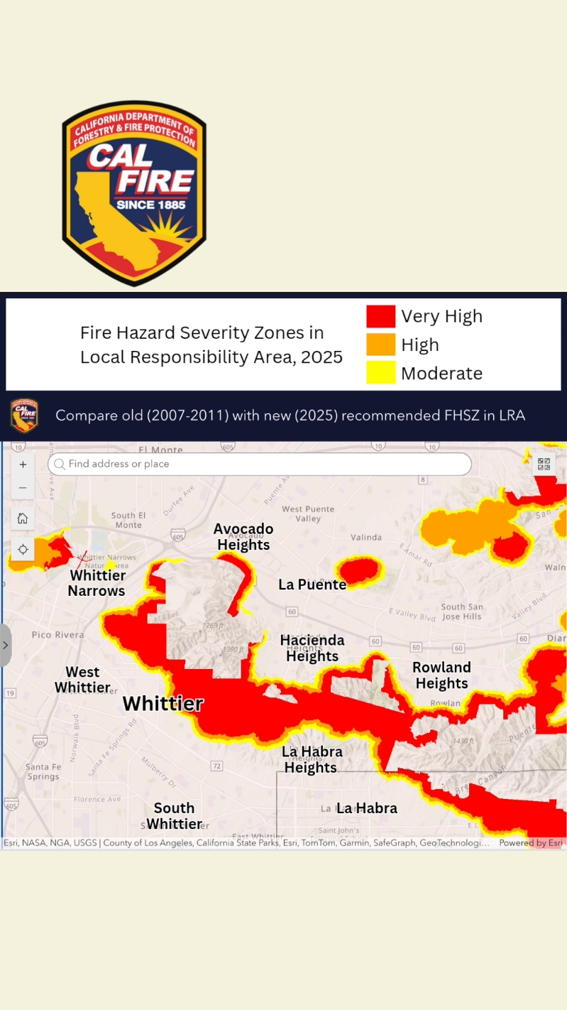 CalFire's 2025 updated maps show | Whittier Informed (@whittierinformed)